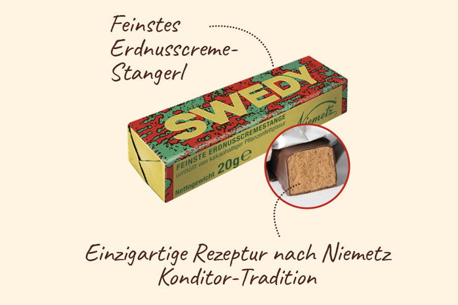 Swedy | Erdnuss-Creme-Riegel mit Kakaoglasur | Niemetz