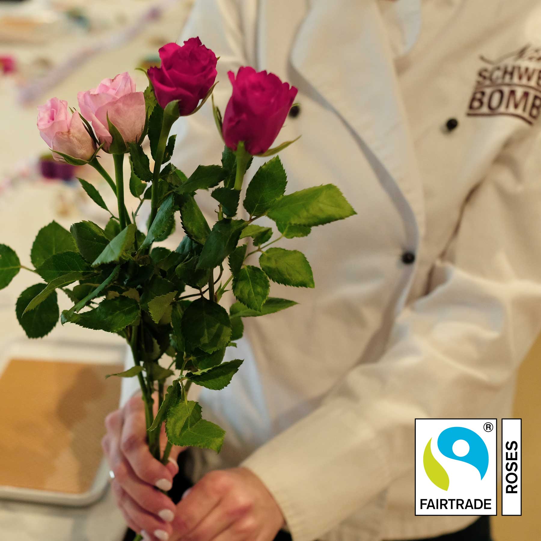 FAIRTRADE Rose zum Muttertags Schwedenbomben Workshop | Niemetz